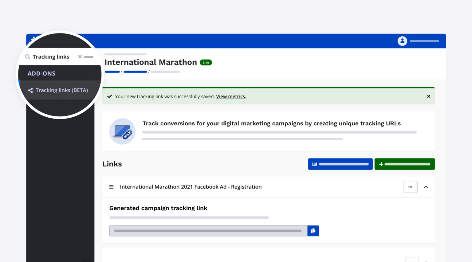 Power your digital marketing strategy with tracking links (BETA) - Race ...