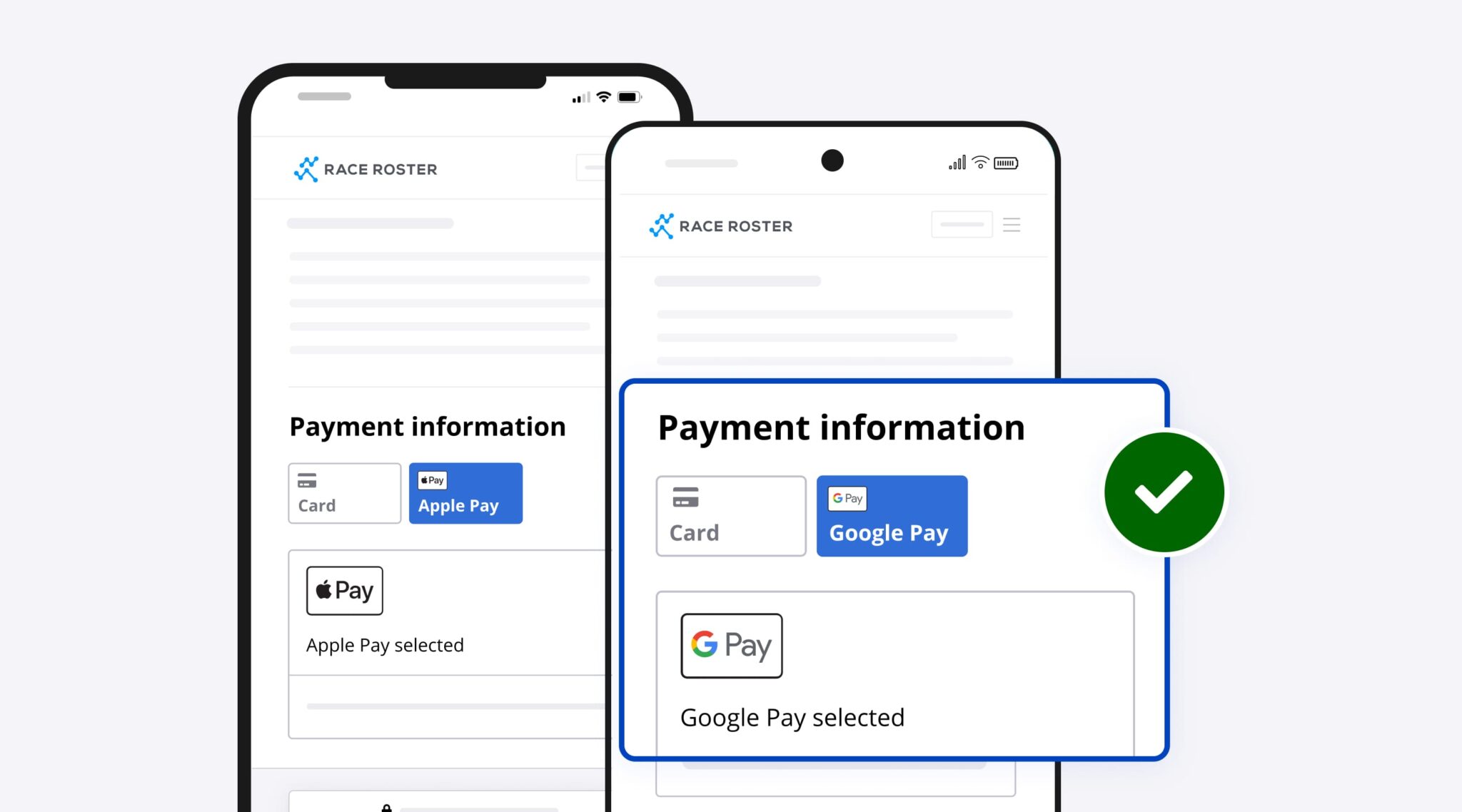 Apple Pay and Google Pay are here! - Race Roster — Race Roster